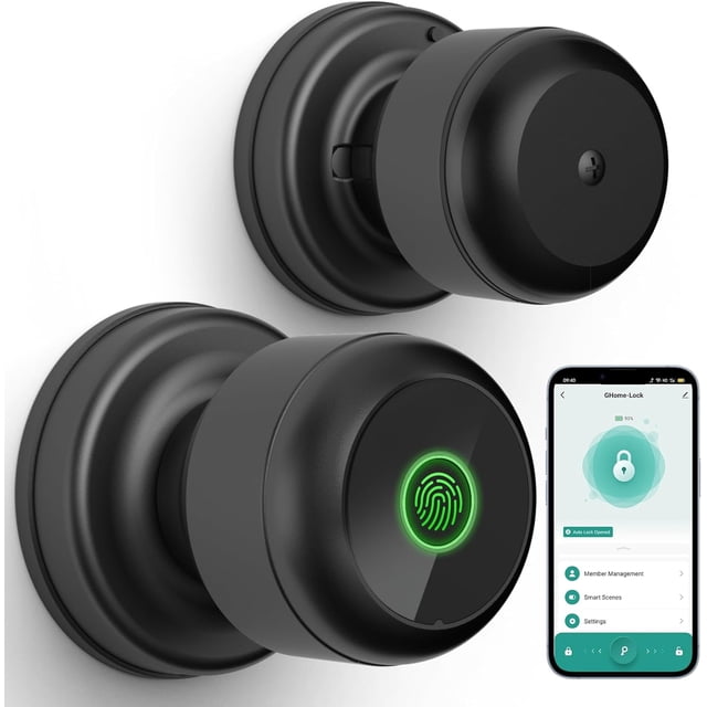 GHome 3-in-1 Fingerprint Smart Lock, App Control, Emergency Type-C ...