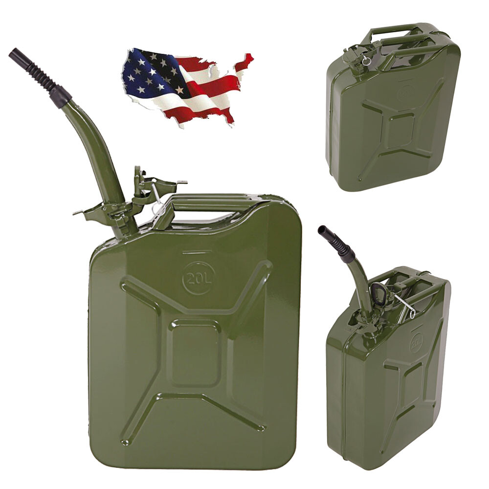 GHooa 5 Gallon (20L) Gasoline Fuel Tank, Green - Heavy-Duty Emergency ...