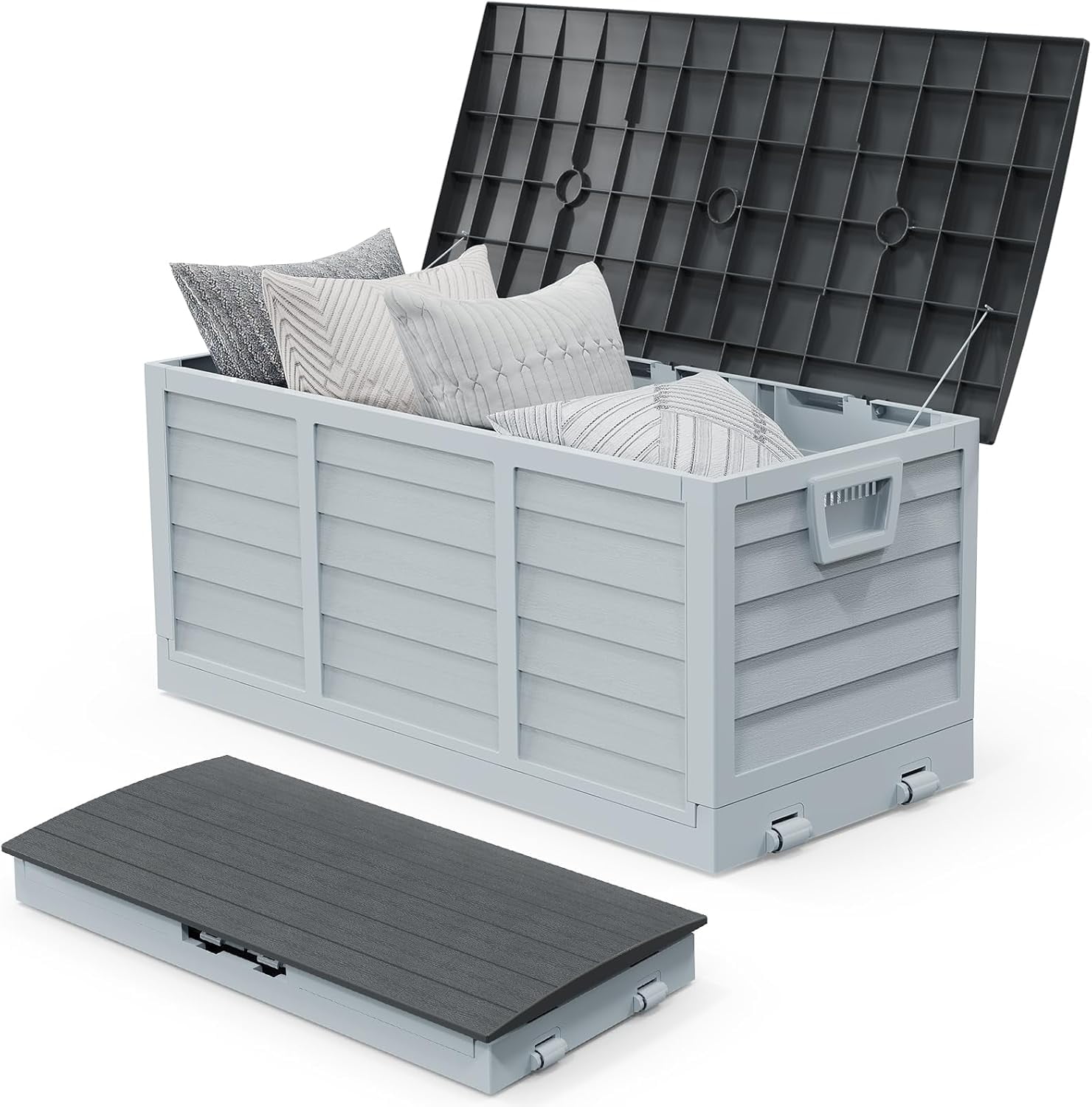GHooa 75 Gallon Collapsible Outdoor Storage Box, Simple-to-assemble ...