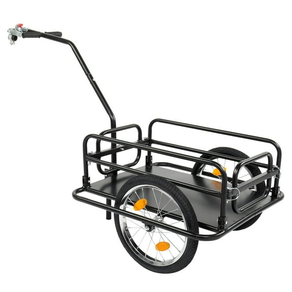 GHooa Bike Cargo Trailer, Foldable Bicycle Trailer, Luggage Wagon w/ Universal Hitch - Walmart.com