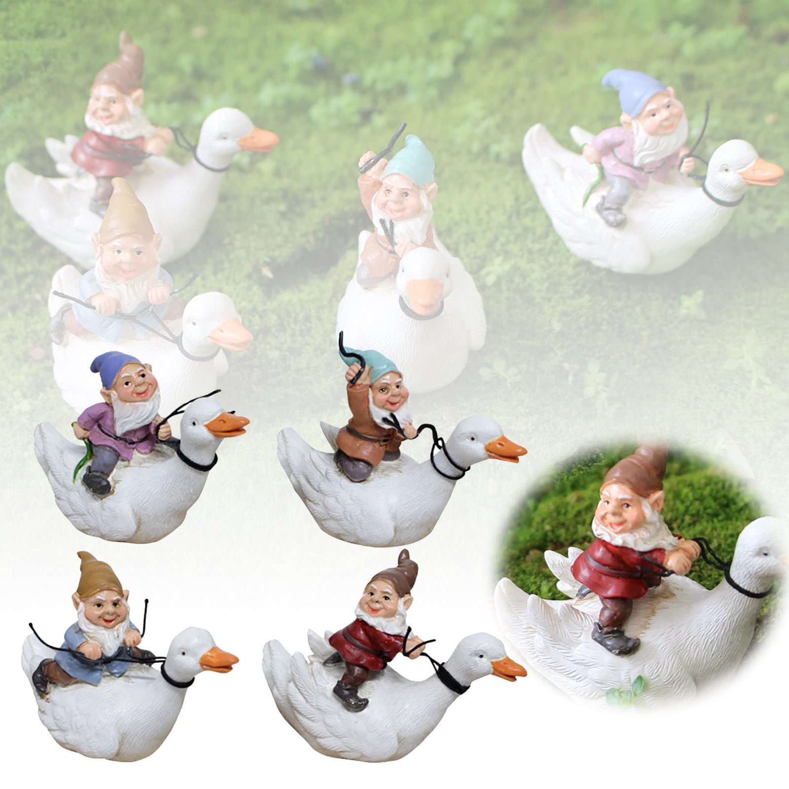 GHrcvdhw Set Of Four Riding Dwarf Cute Sculpture Garden Mall Hotel ...
