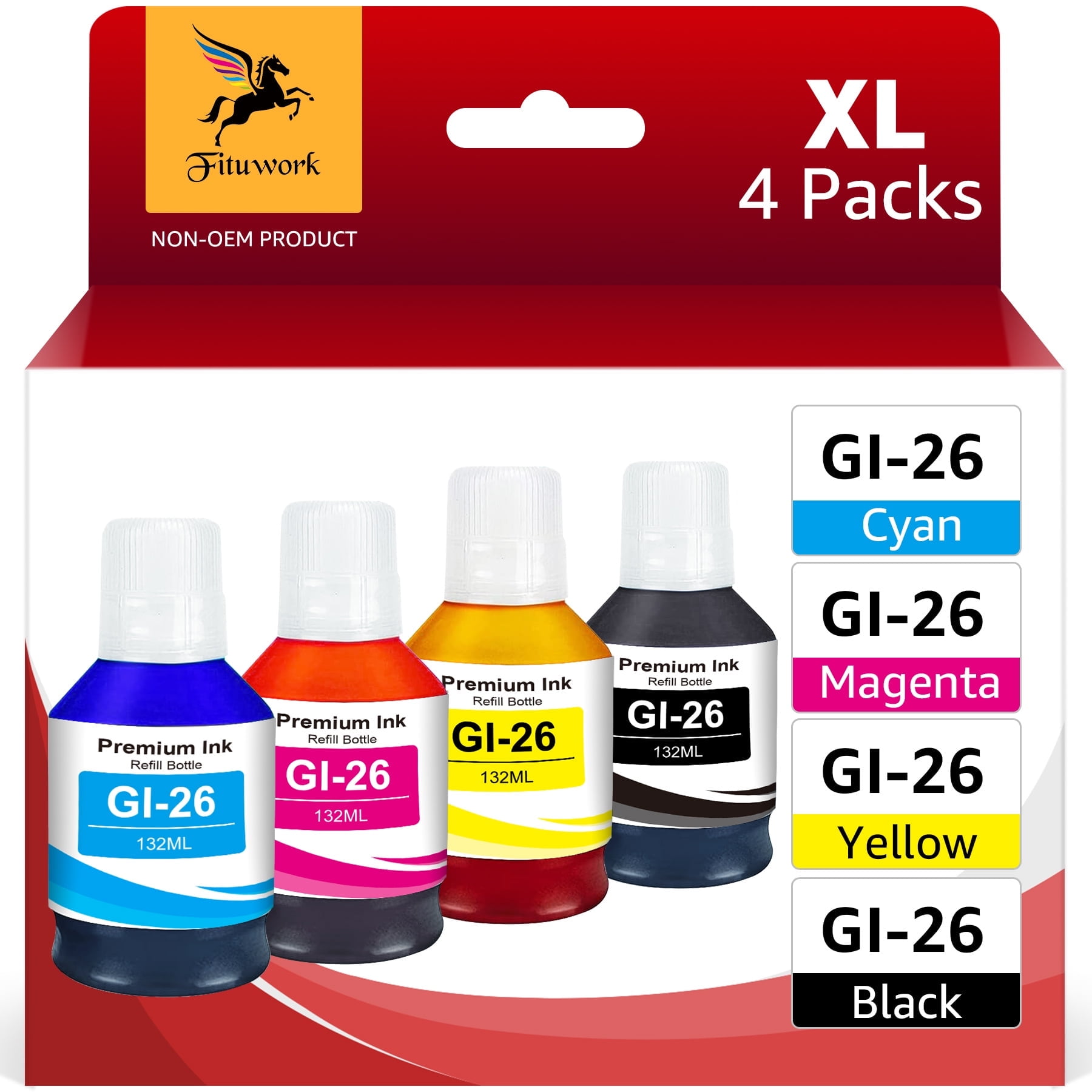 GI-26 GI26 GX7021 Ink Refill Bottles Compatible for Canon 26 GI-26 GI26 ...