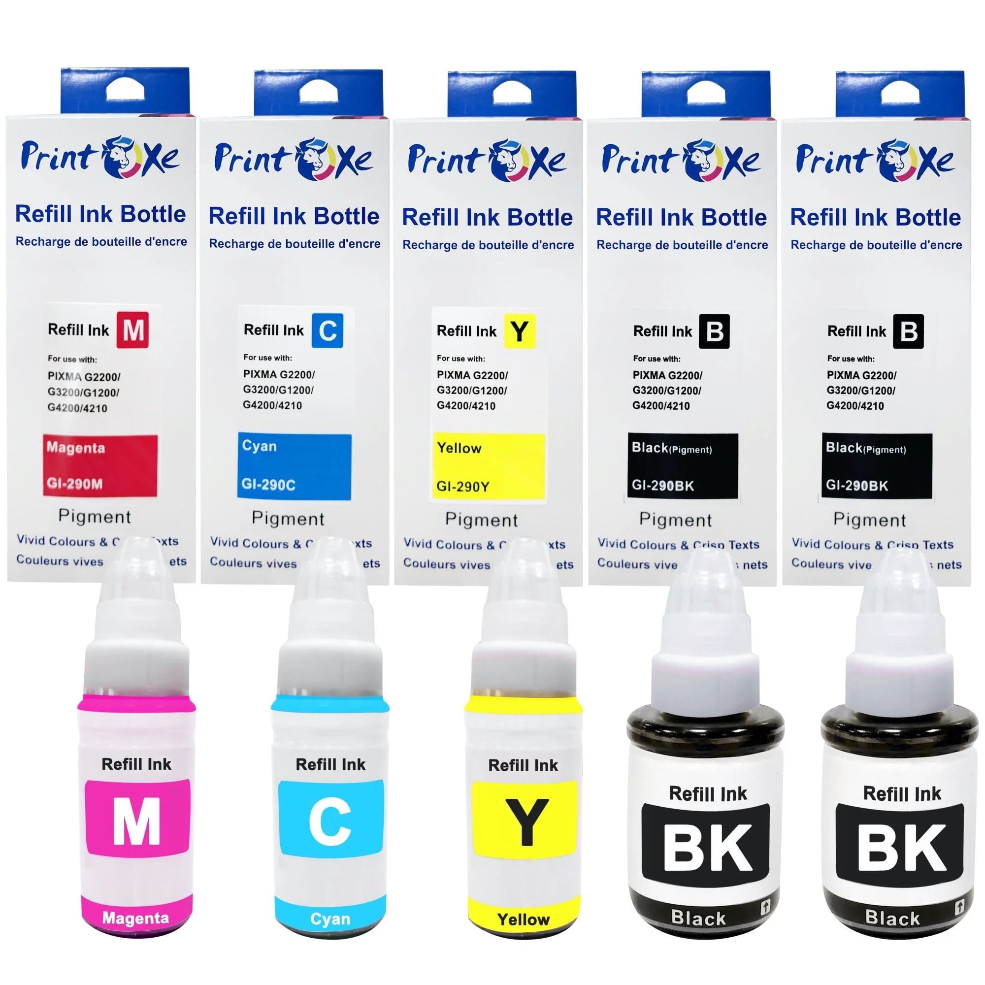 GI-290 Compatible Ink Refill Bottles Set + Black GI290 | 1595C001 ...