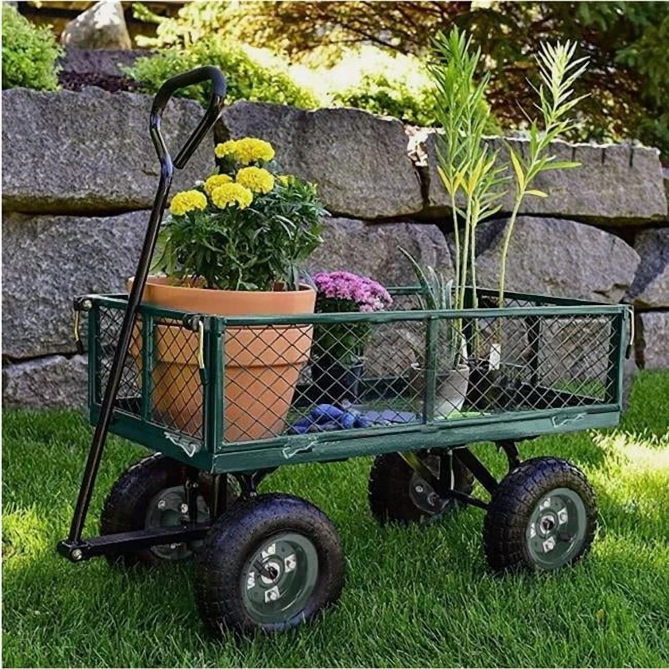 GI GI23 Garden Carts Wagons Heavy Duty Utility Outdoor Steel Beach Lawn ...
