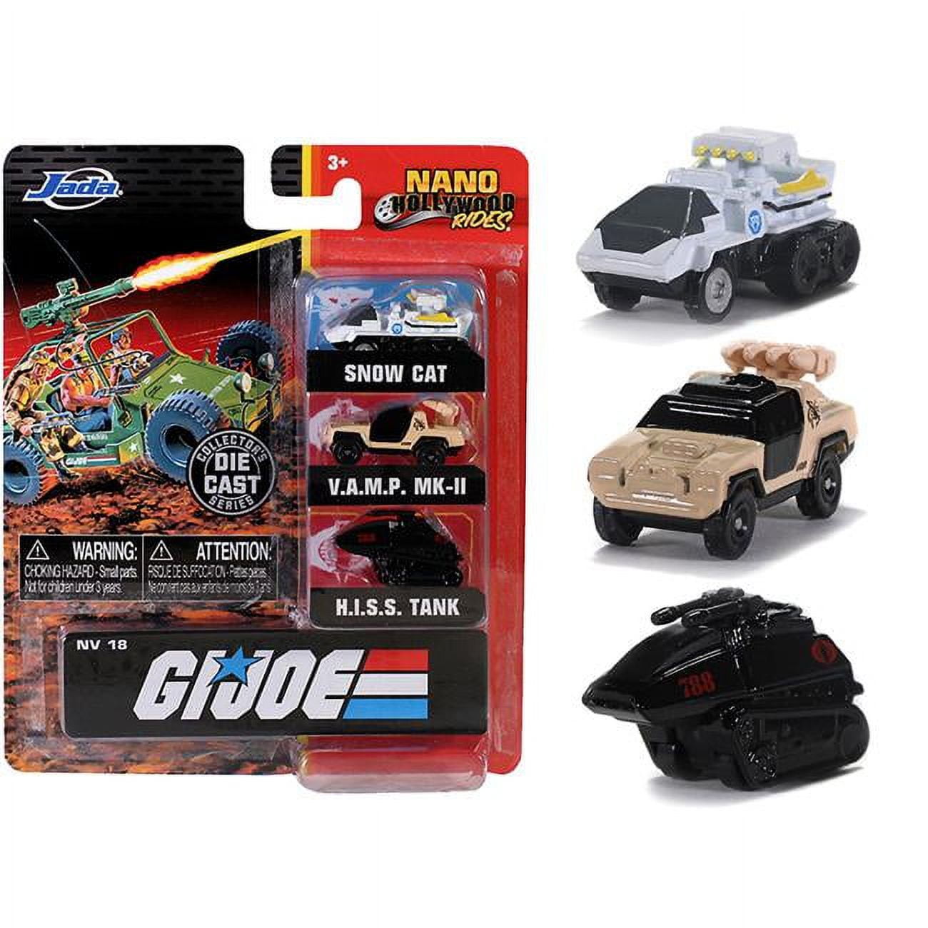 G I Joe 3 Piece Set Nano Hollywood Rides Diecast Models By Jada