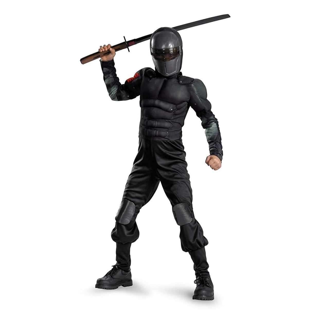 Childs GI Joe Snake Eyes Deluxe Muscle Ninja Costume Large 10-12 ...