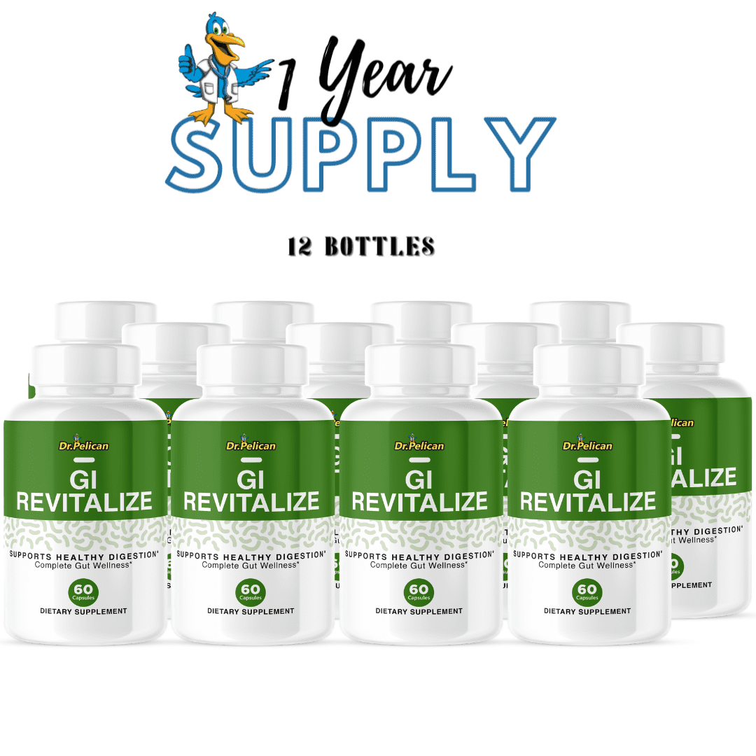 GI Revitalize -Digestive Support- 12 Bottles- 720 Capsules- Dr. Pelican - Walmart.com