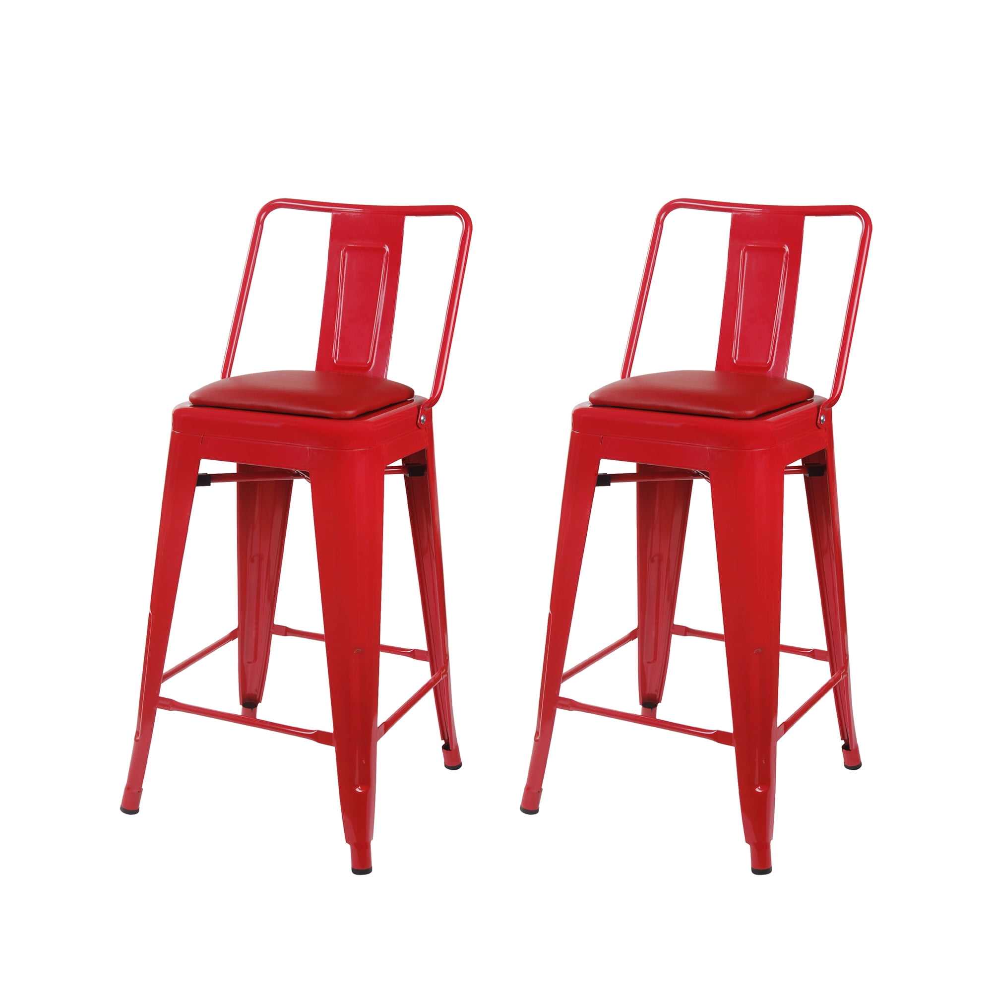 GIA Design Group 24 Inch Counter Height Middle Back Metal Stools with ...