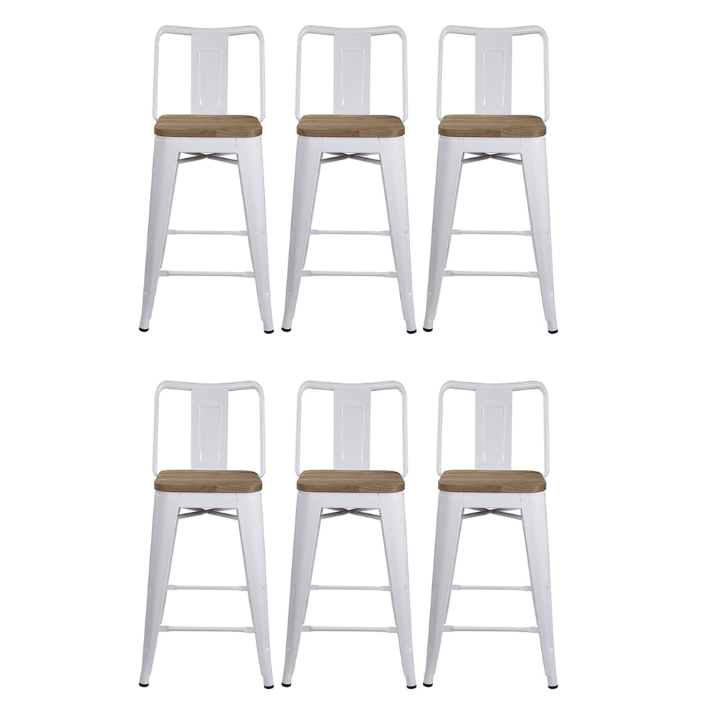 GIA Design Group 24 Inch White Middle Back Counter Height Metal Bar ...