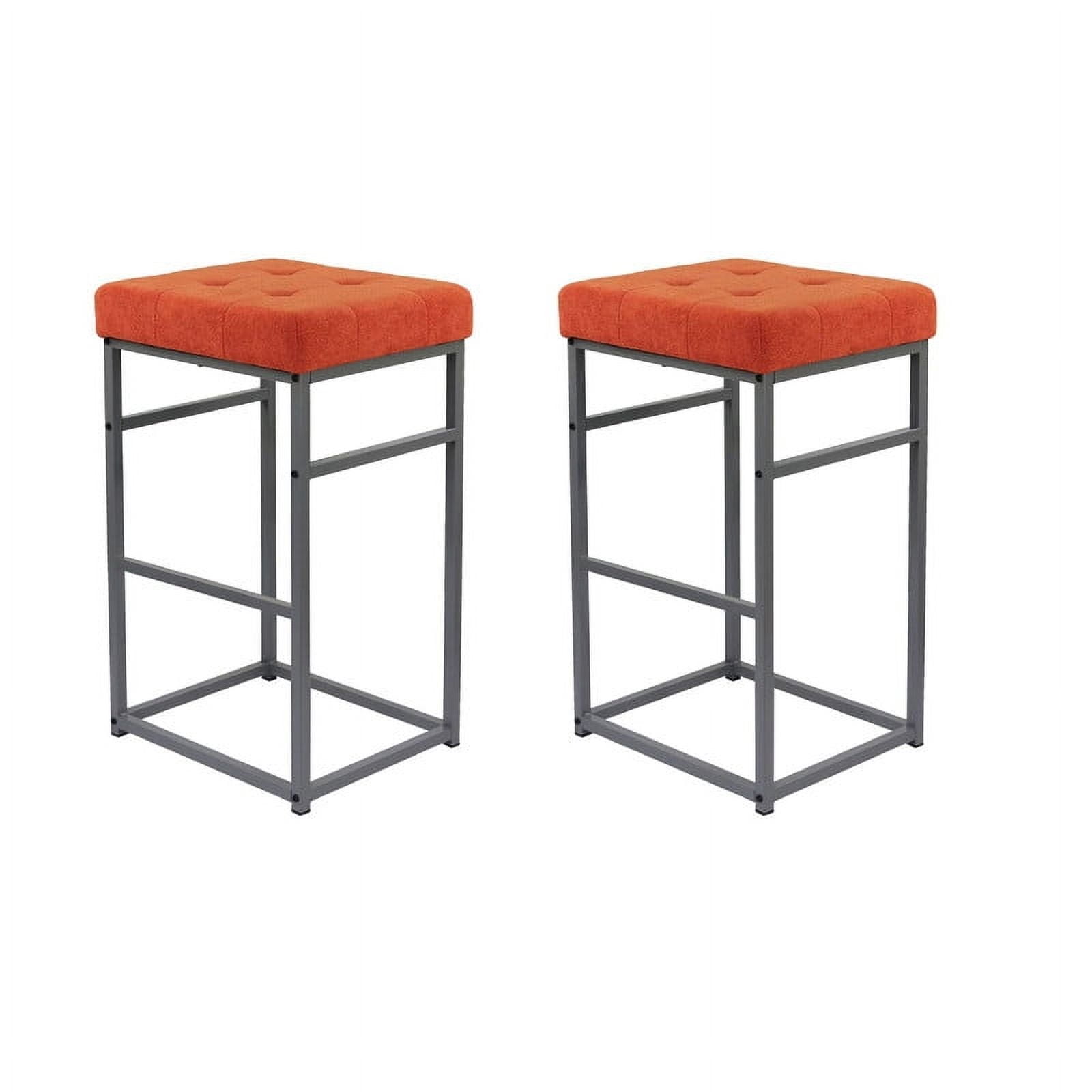 GIA Design Group 30-Inch Square Backless Bar Stool with Orange Chenille ...