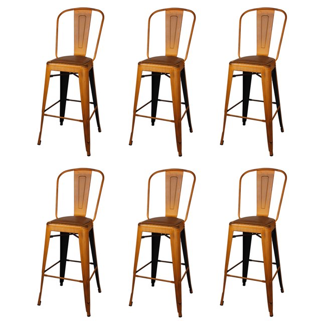 GIA Design Group 30 inch High Back Bar Stools Set of 6- 14.5x14.5 Inch ...