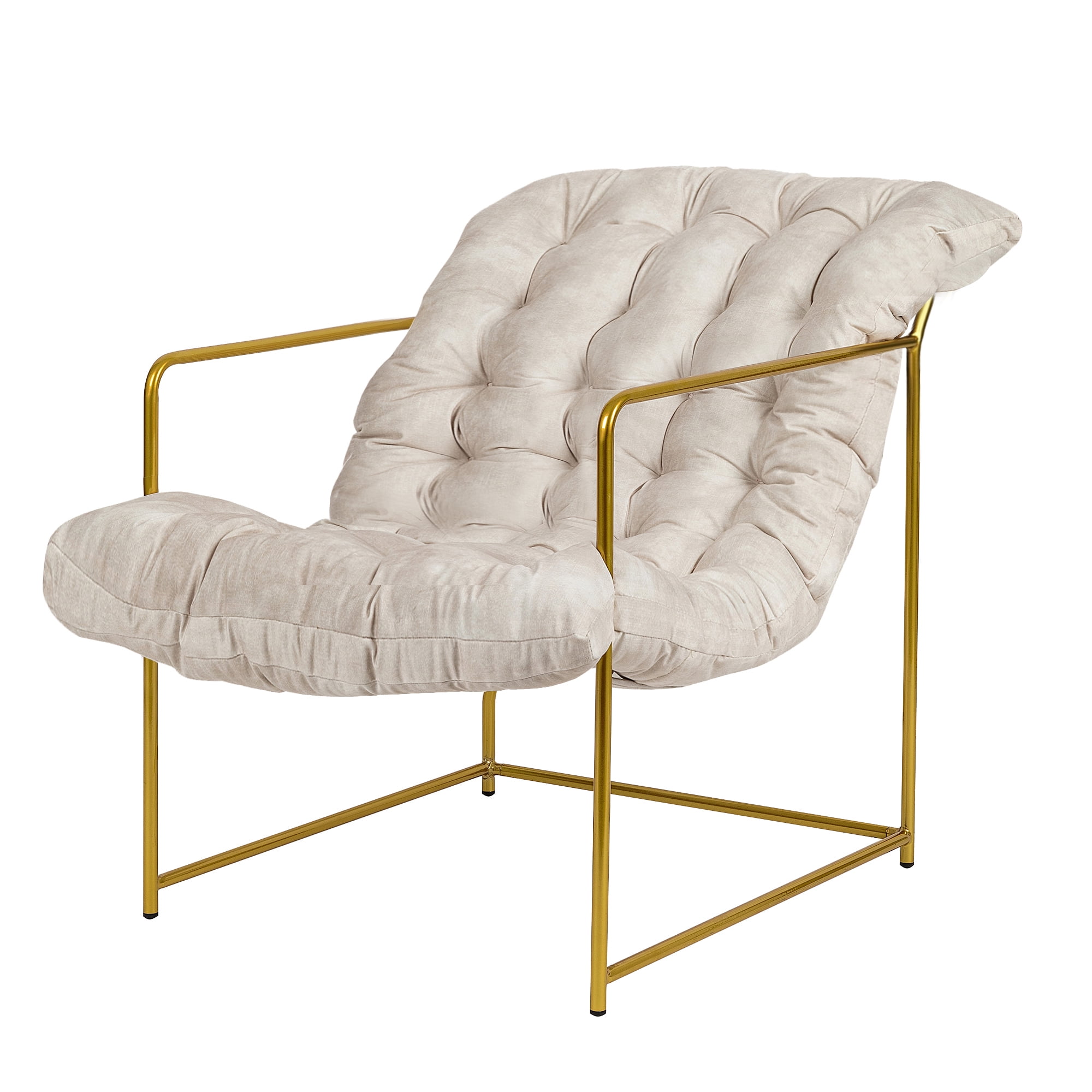 GIA Design Group Accent Chair - Metal Frame Beige Cushion - Walmart.com