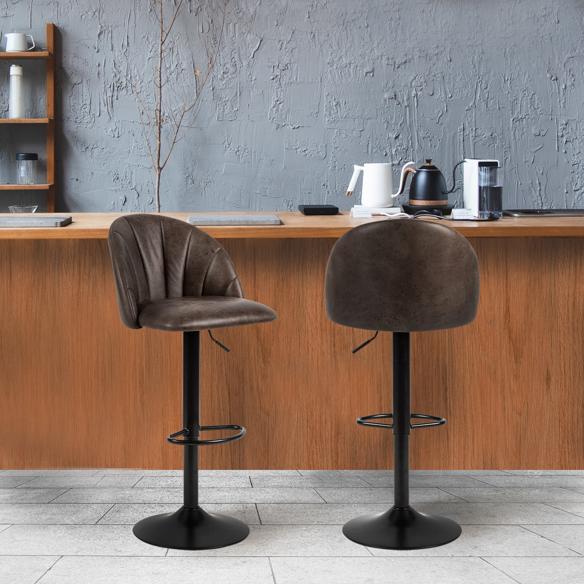 GIA Design Group Swivel Counter Height Bar Stools Set of 2, Adjustable ...