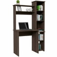 GIA Design Group Writing Desk with Bookcase, Brown - Walmart.com