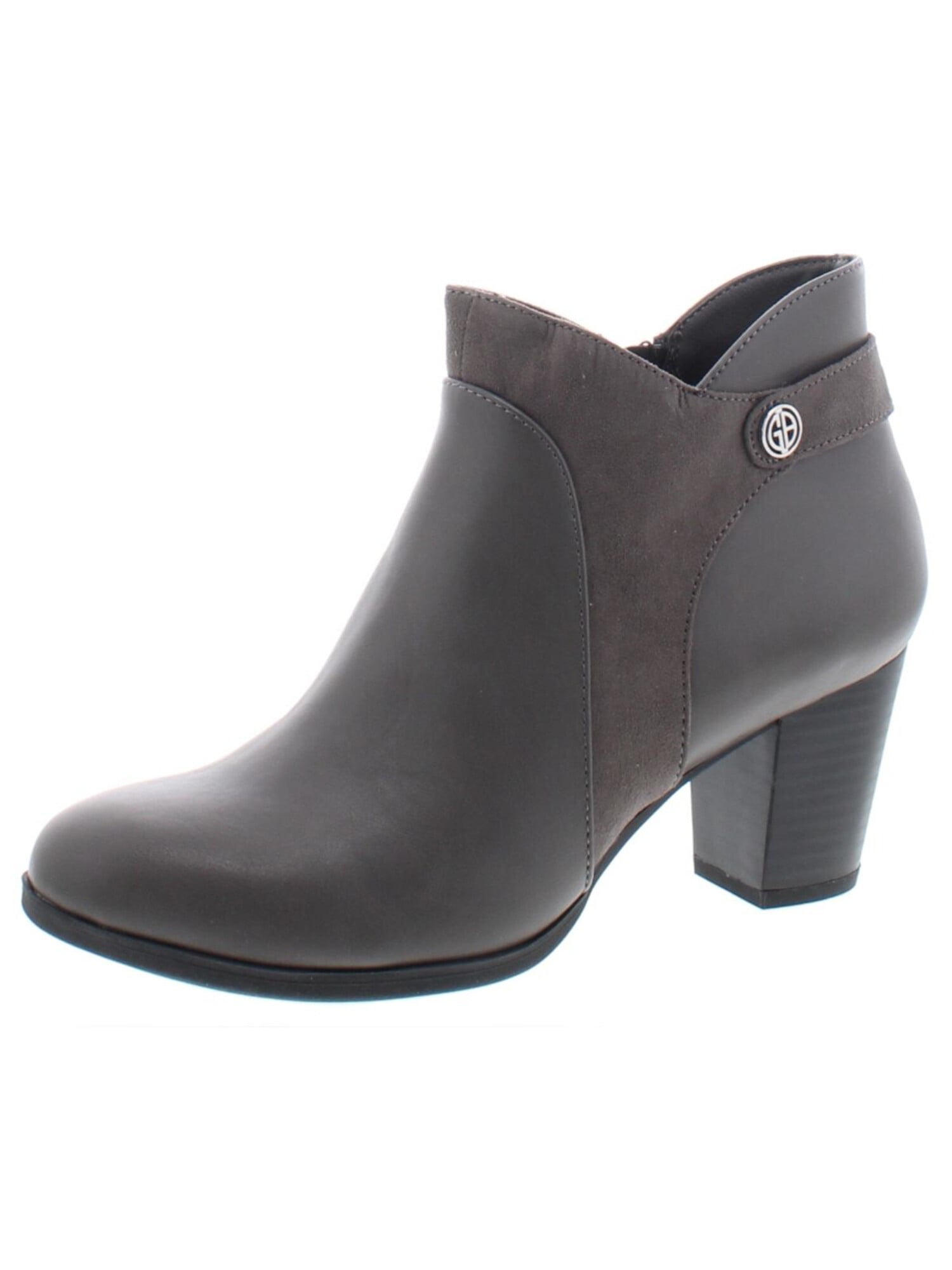 GIANI BERNINI Womens Gray Logo Slip Resistant Cushioned Artemyss3 Round ...