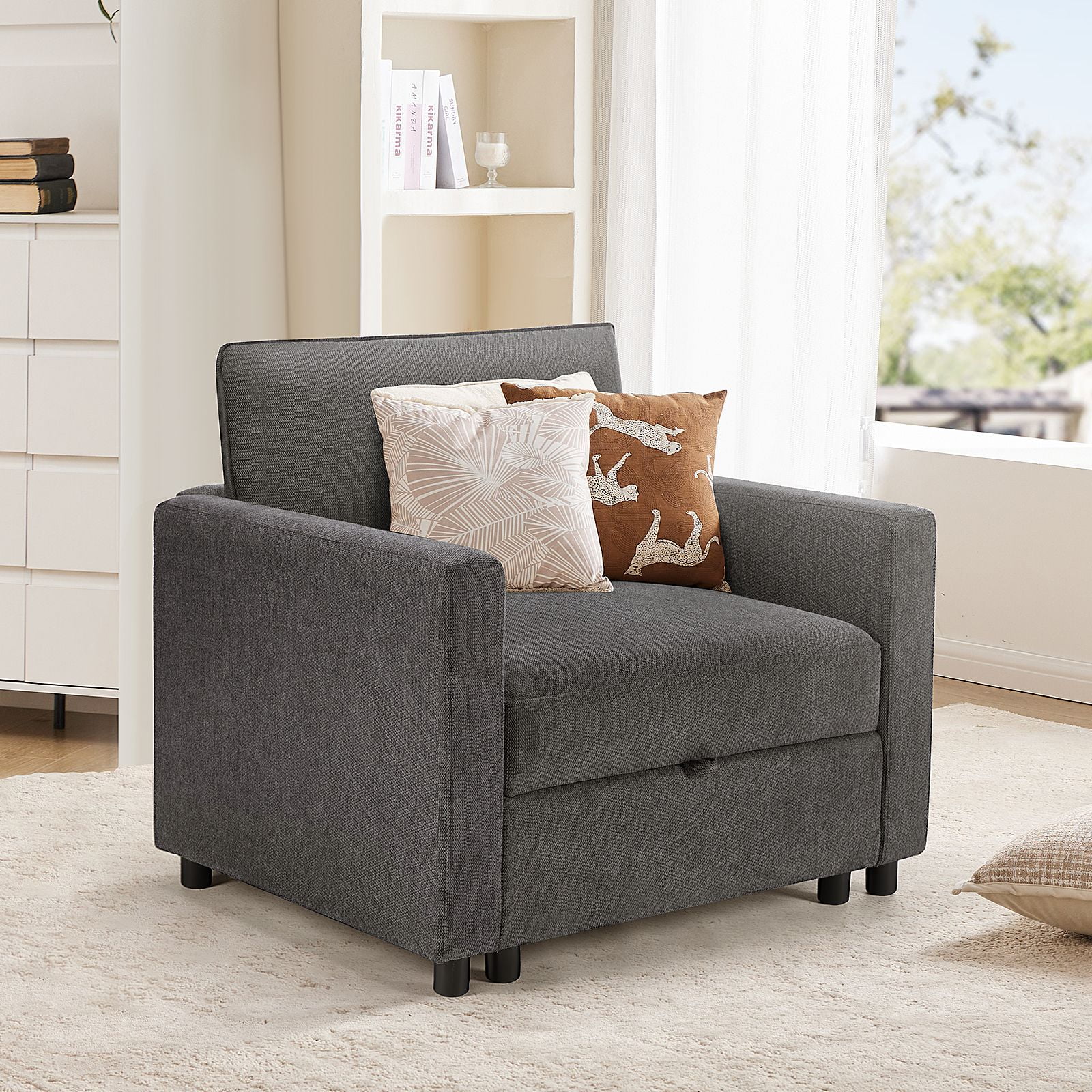 GIANNA 1-Seat Convertible Sectional Sofa Couch with Storage, Modern ...