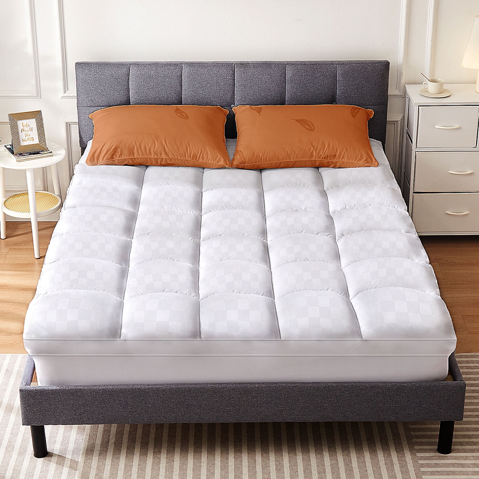 GIANNA 1pc Extra Thick Soft Mattress Topper, 8-16 Inch Deep Pocket ...