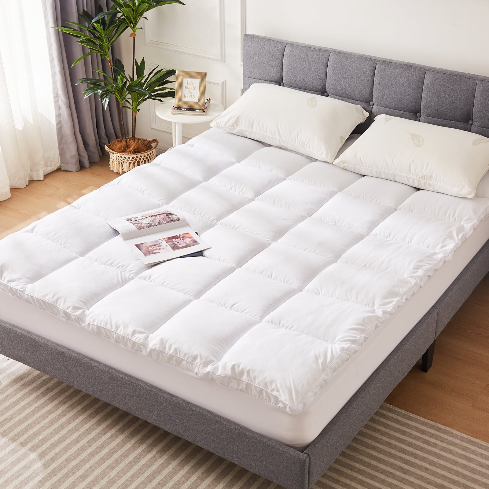 GIANNA Extra Thick Soft Mattress Topper with 8-16 Inch Deep Pocket ...