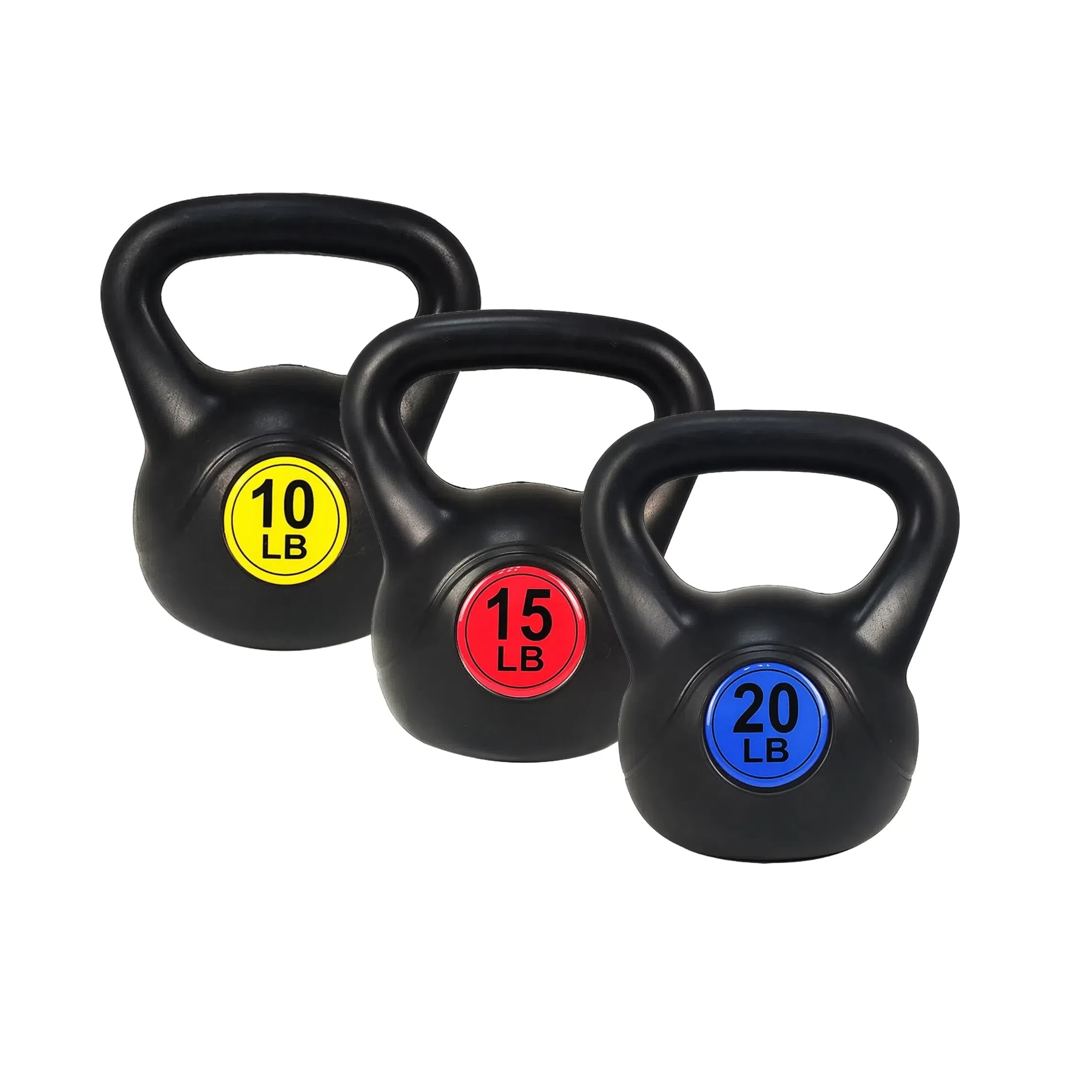 GIANNA Kettlebell Set of 3 - Wide Grip Kettlebell Exercise Fitness ...