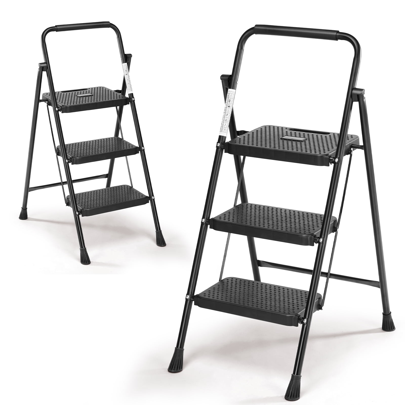 GIANNA 3 Step Ladder, Step Stool for Adults,2 Step Ladder Folding Step ...