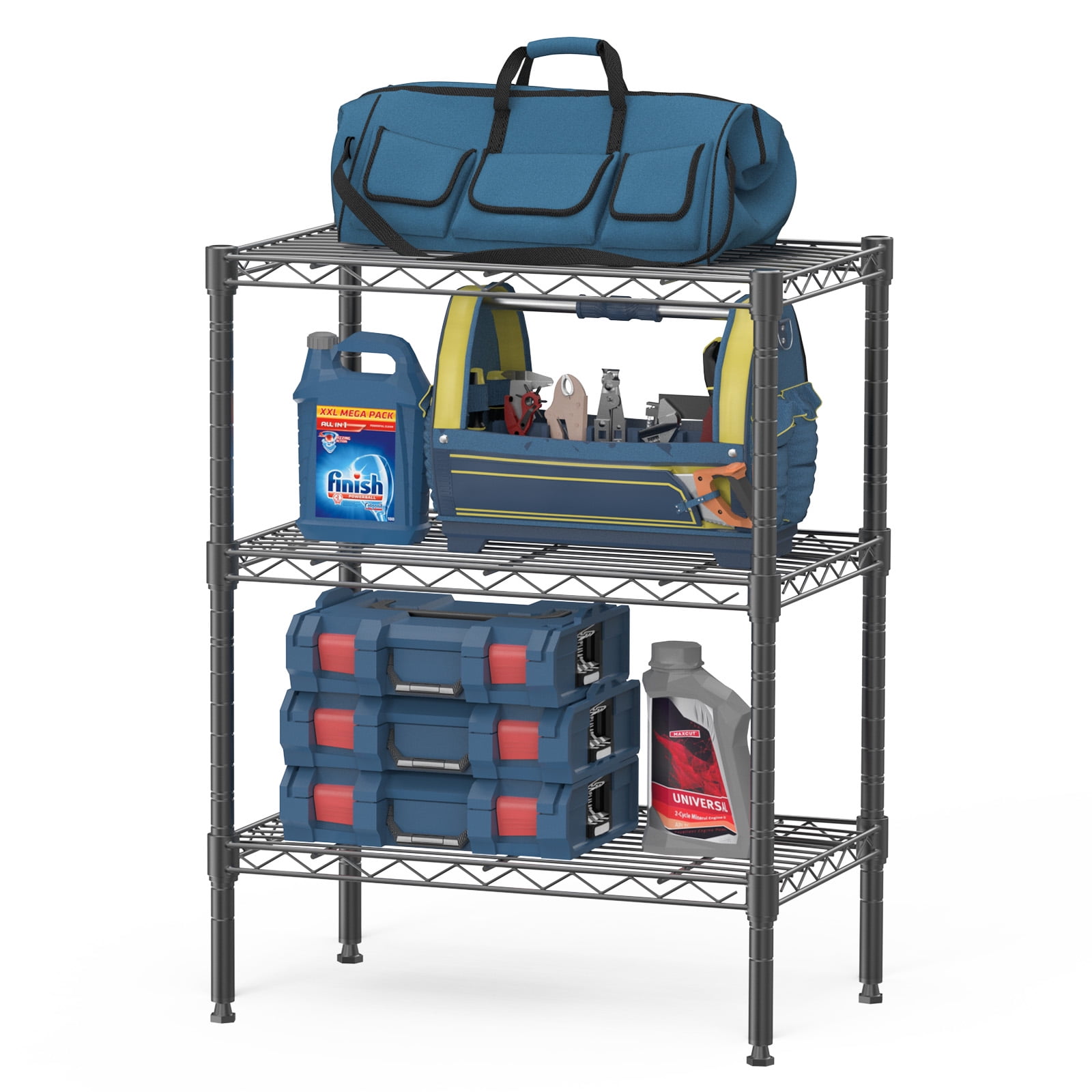 CONCETTA 3-Tier Storage Shelves, Adjustable Wire Shelving Unit for ...