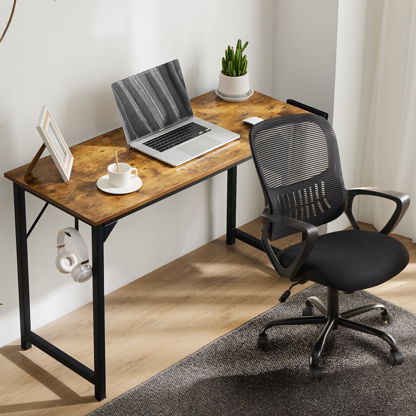 GIANNA 31-Inch Computer Desk & Mid-Back Swivel Office Chair Set for ...