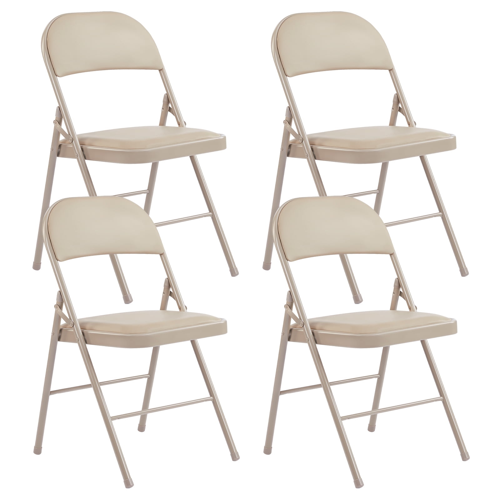 Free Shipping! Gianna 4 Pack Sturdy Metal Folding Chairs, Leather ...