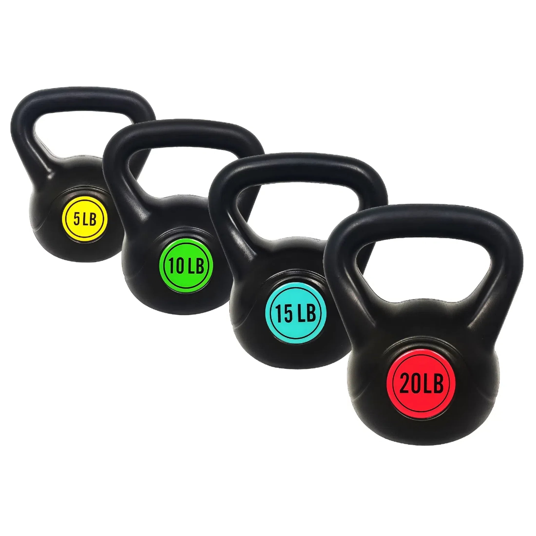 GIANNA Kettlebell Set of 4 – Wide Grip Kettlebell Exercise Fitness Weight Set - Include 3 ...