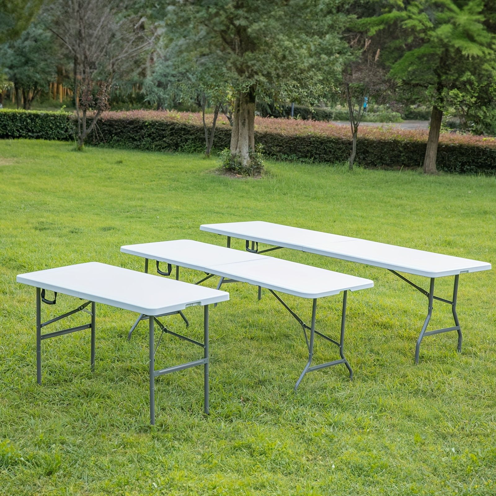 GIANNA 4FT Adjustable Height Outdoor Indoor Folding Table, 300 Lbs Load ...