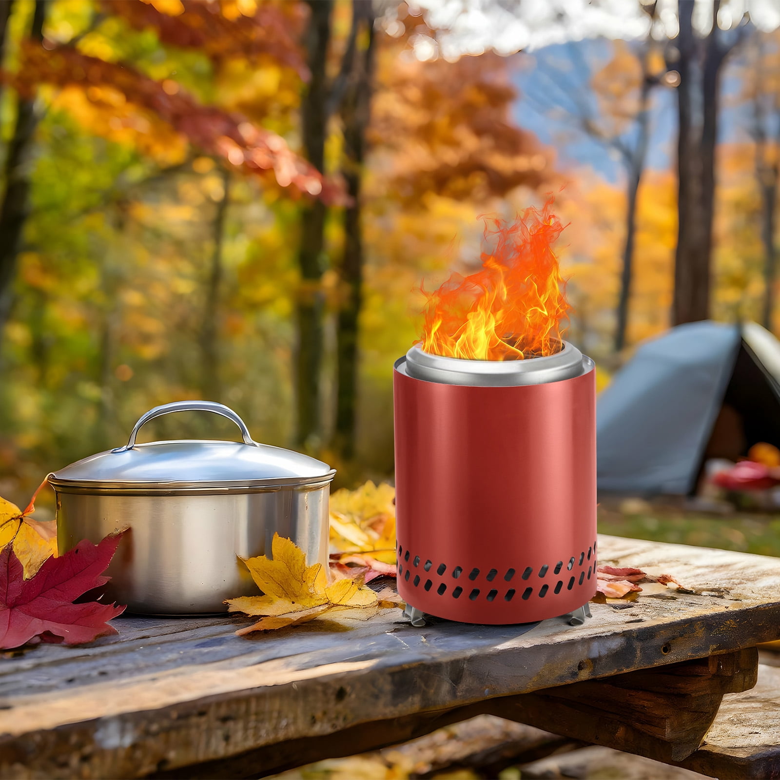 GIANNA 7" Tabletop Fire Pit, Portable Stainless Steel Fire Pit for ...