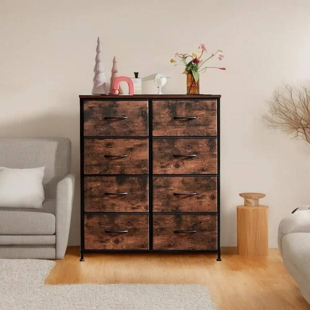 EDX Chest of Dressers with 8 Fabric Drawers, Drawer Cabinet ...