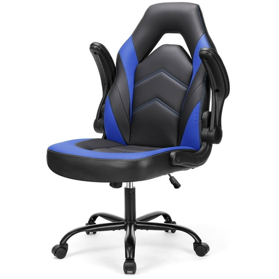 Office Desk Computer Chair Ergonomic Executive Mid-Back Leather Gaming ...