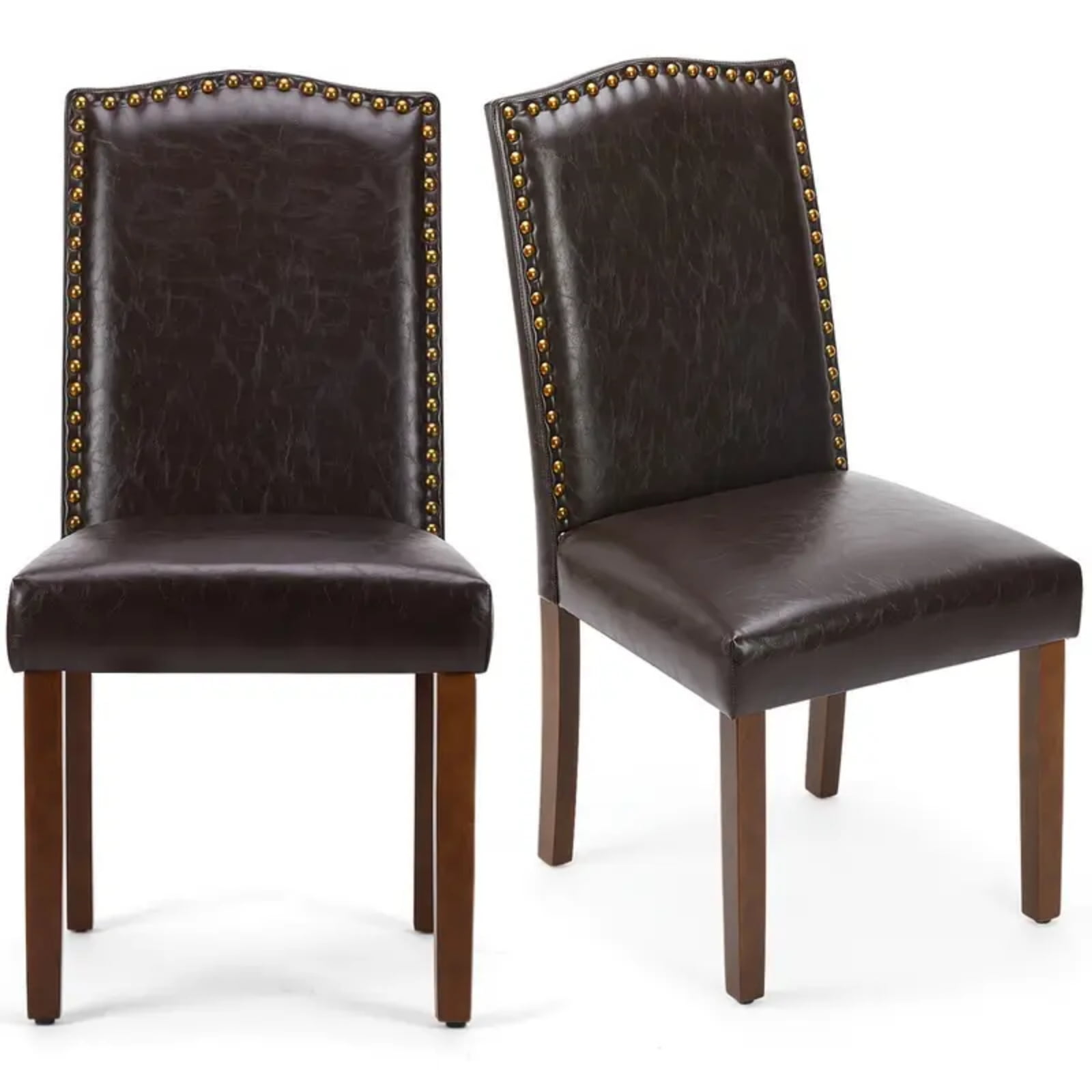 Gianna Mid-Century Elegant Upholstered Dining Chairs Set of 2 with Wood ...