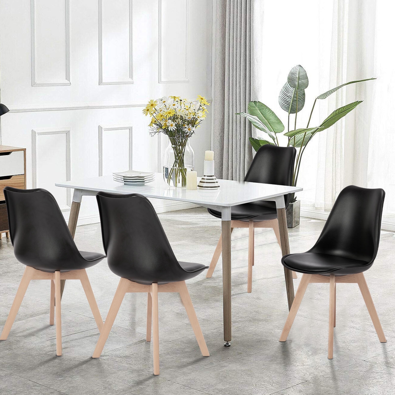 GIANNA Dining Chairs - Modern PU Leather Cushioned - Walmart.com