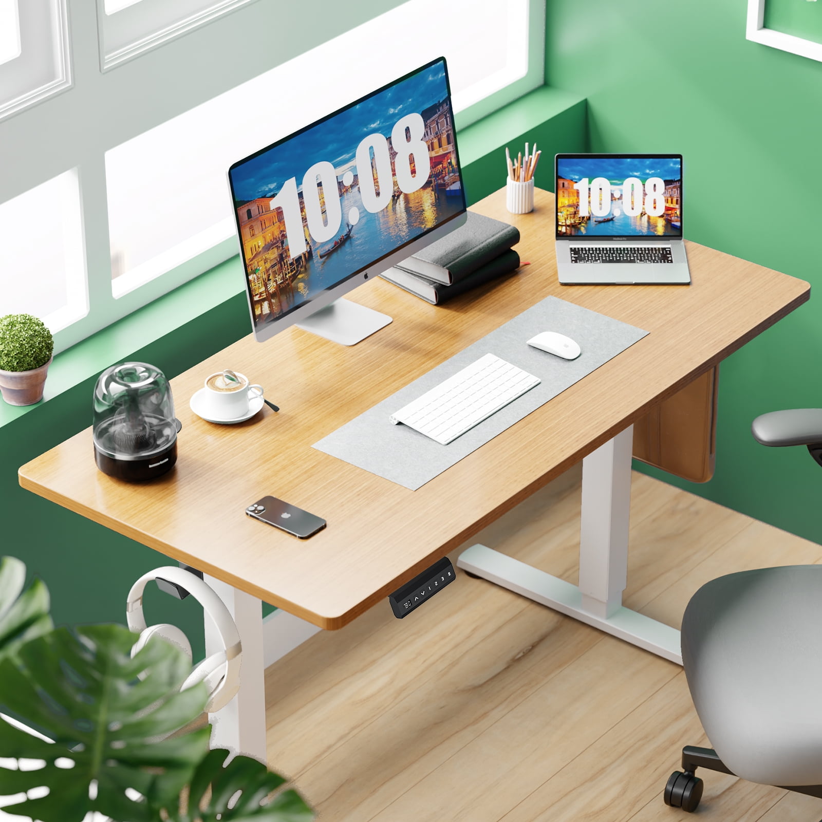 GIANNA Electric Adjustable Height Standing Desk - 48 x 24 inch Sit to ...