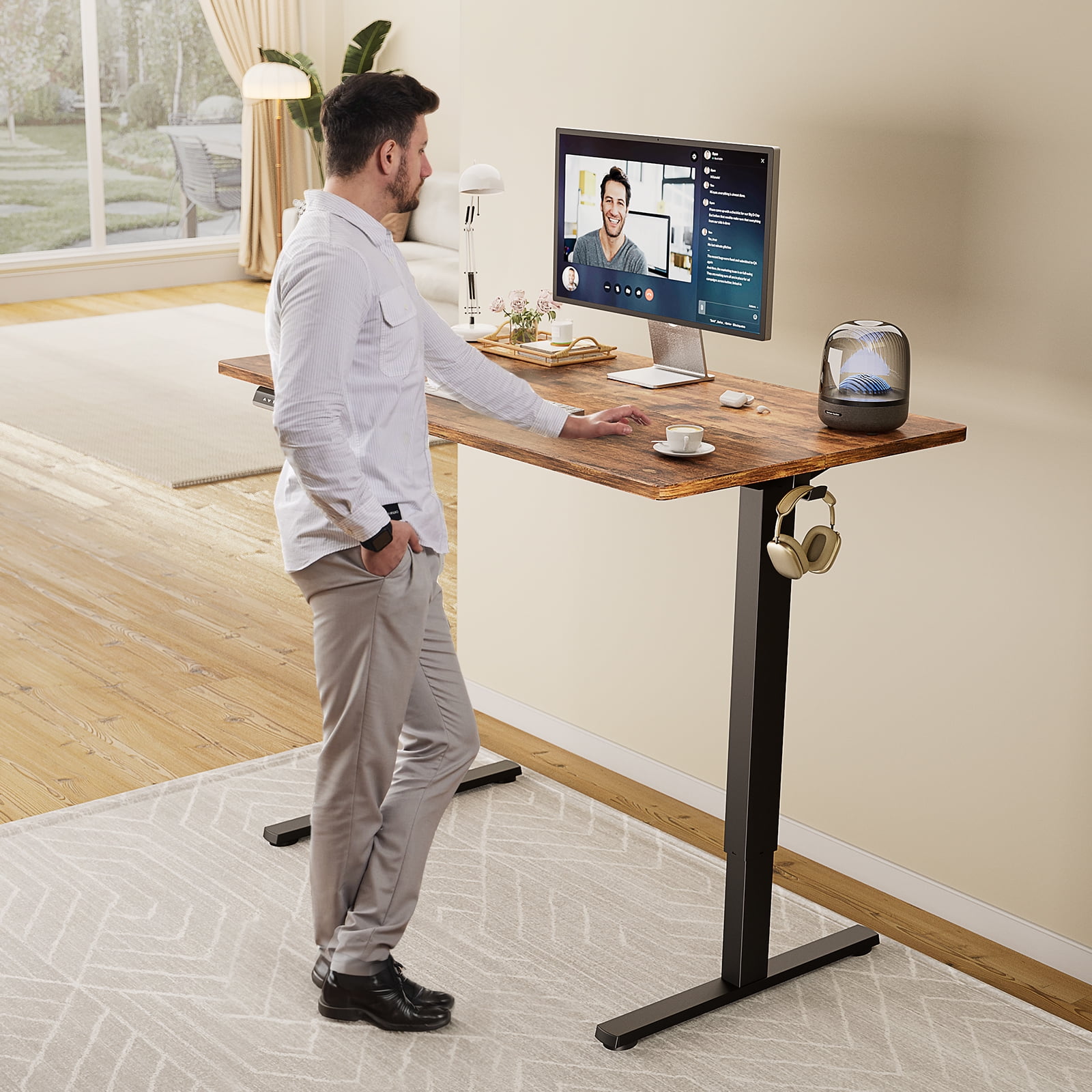 Gianna Electric Adjustable Standing Desk 55x24 Sit-to-Stand with Motor ...