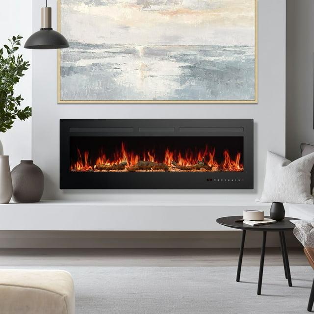 GIANNA Electric Fireplace 50 inch Recessed and Wall Mounted,Electric ...