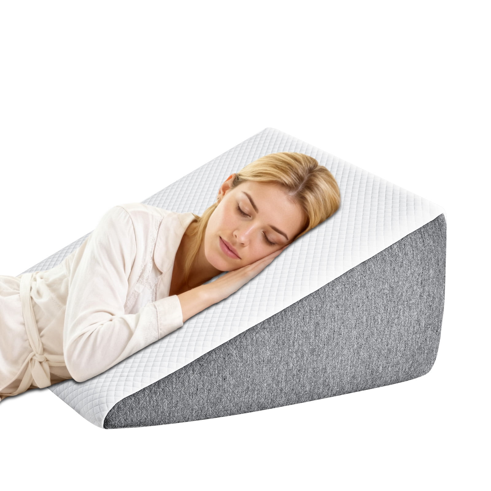 GIANNA Extra-High Wedge Pillow, Memory Foam Bed Wedge for Snoring & Leg ...