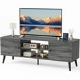 GIANNA Mid-Century Modern Wooden TV Stand for 55-60” TVs, 2 Storage ...