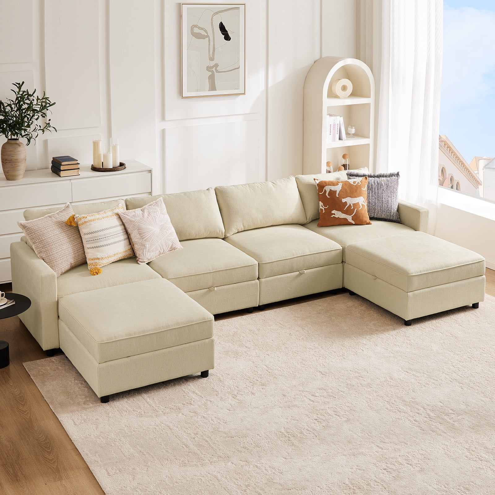 GIANNA Modular Sectional Sofa, U Shaped Couch Set for Living Room, 6 ...