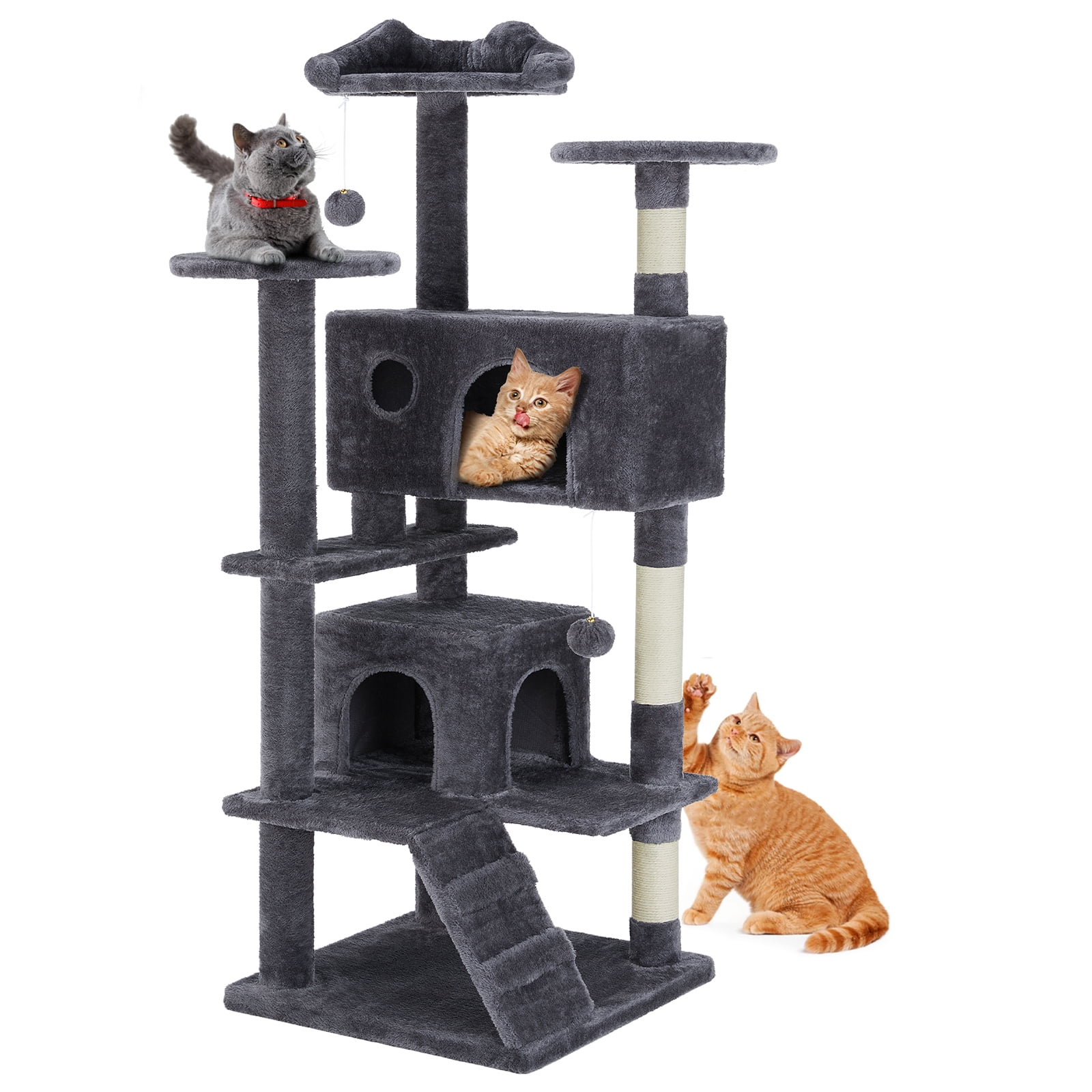 JIOABL Multi-Level Cat Tree Tower - 54-Inch Cat Tower with Large Condo ...