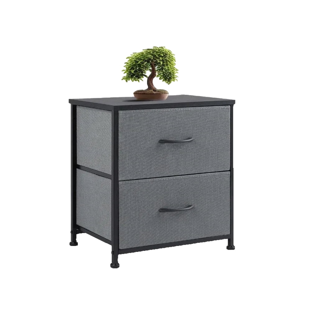 CONCETTA Nigtstand for Bedroom, Tall Chest Organizer with Fabric Bins ...
