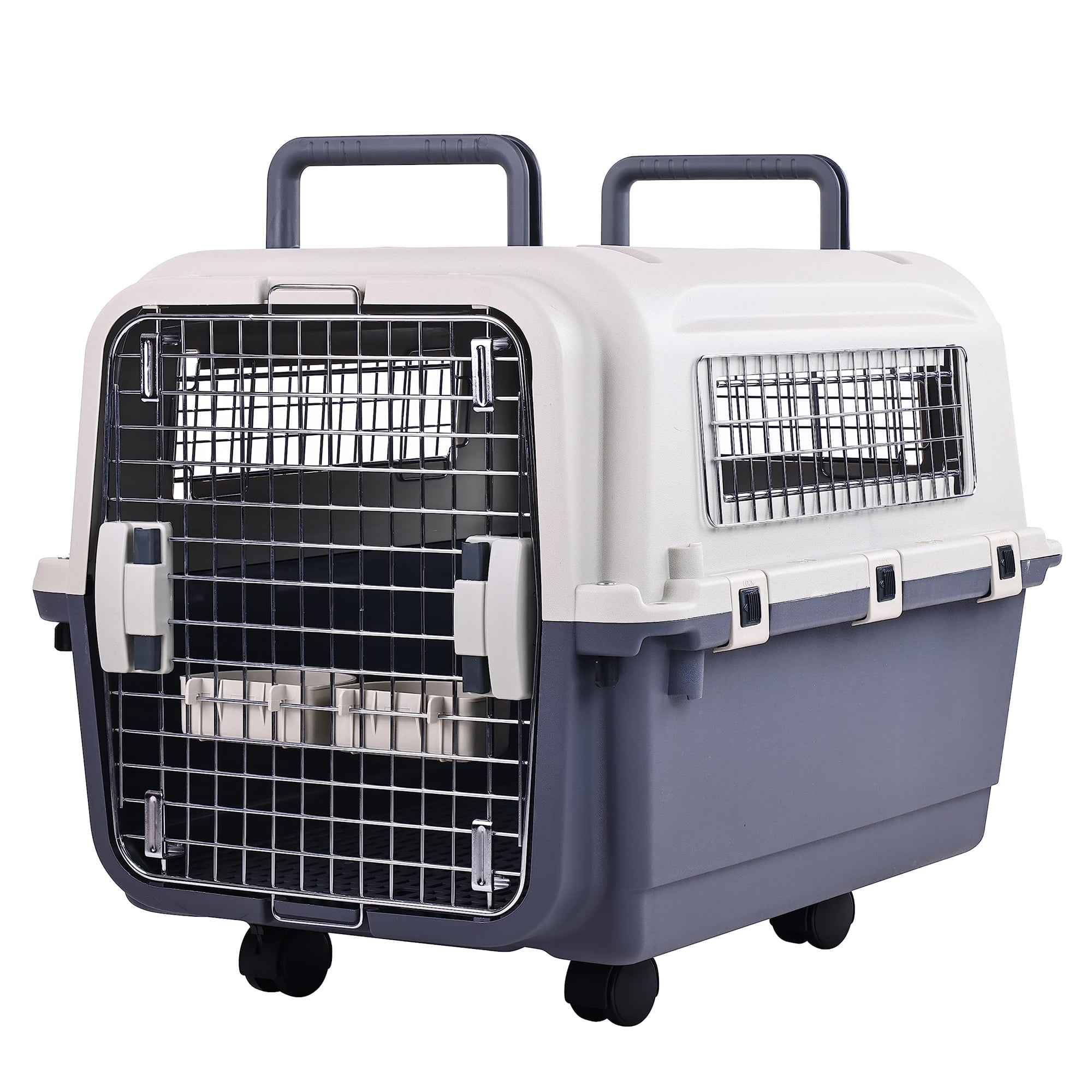 GIANNA Plastic Kennels Pet Carrier Rolling Plastic Airline Approved ...