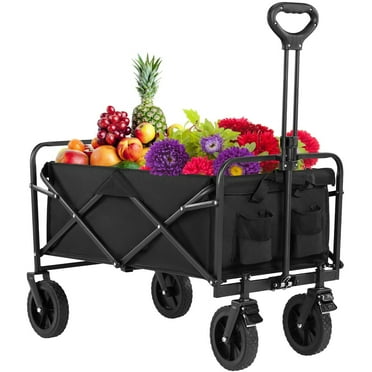 Staples Multipurpose Black Utility Cart with Rolling Handle, Heavy-Duty ...