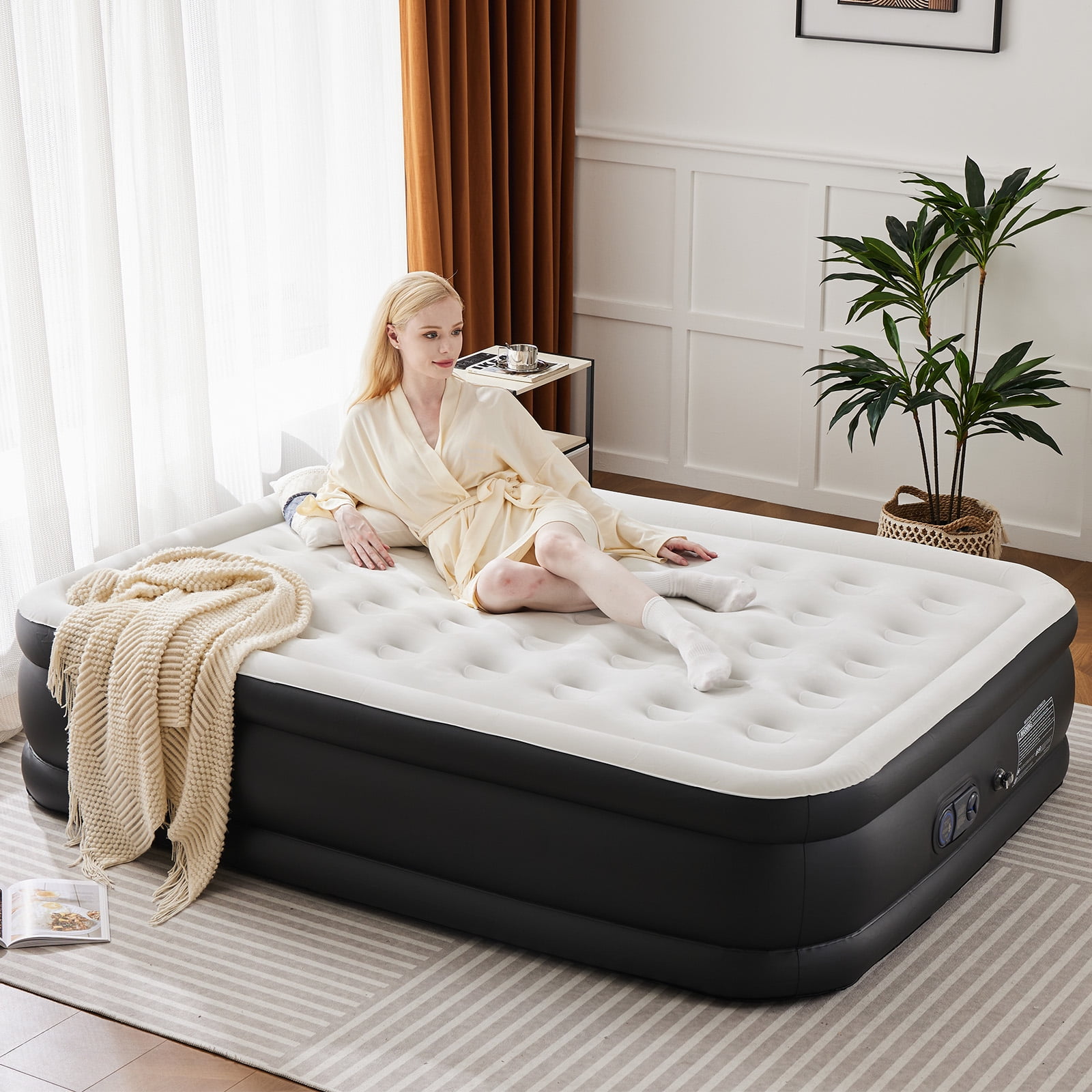 GIANNA Queen Air Mattress, 18-inch Height, Premium Comfort with Built ...