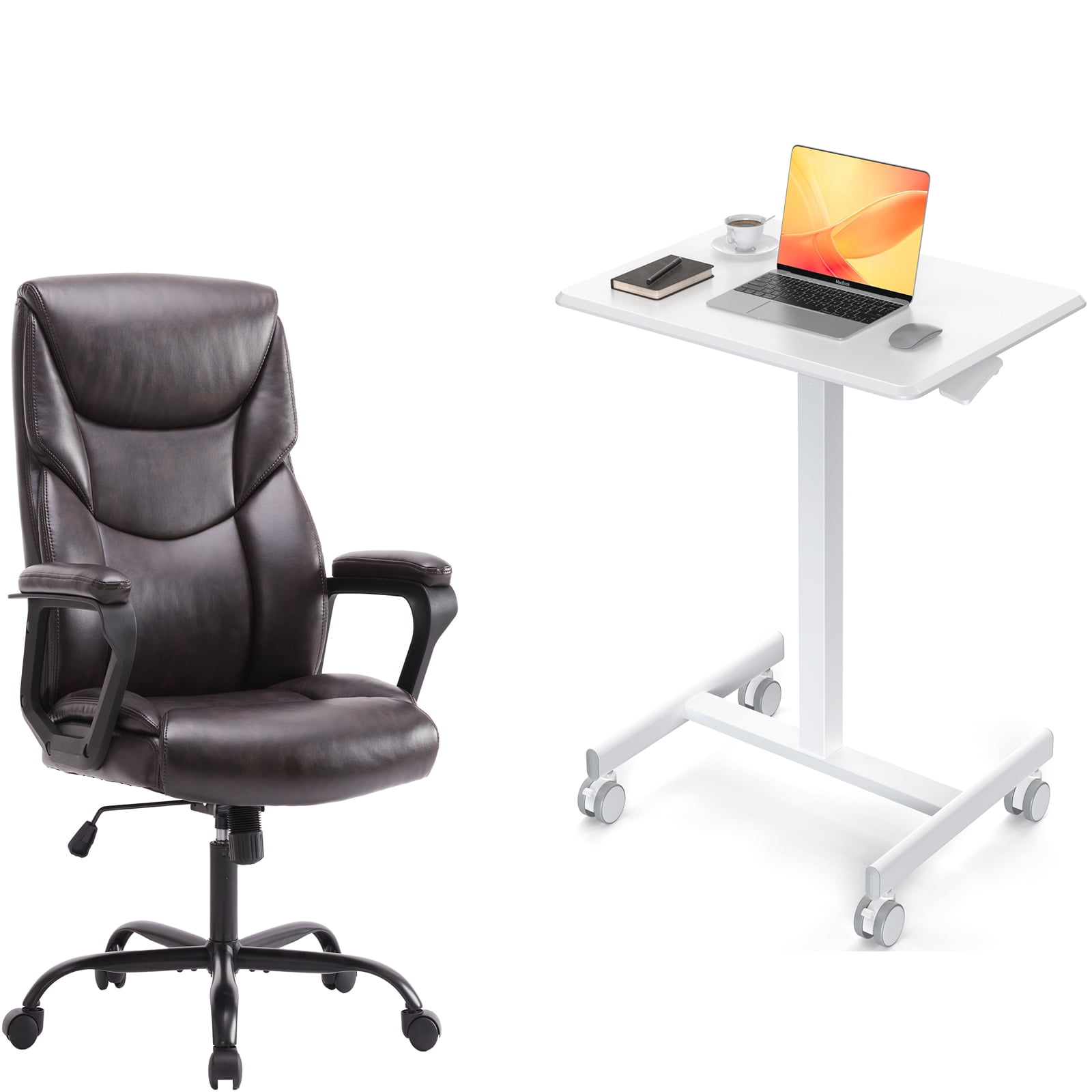 GIANNA Small Standing Desk & Chair, Mobile Portable Rolling Laptop Desk ...