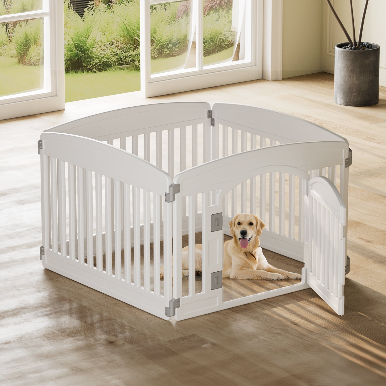 GIANNA Sports Style 24 Inch Durable Lightweight Pet Playpen, 4 Panels ...