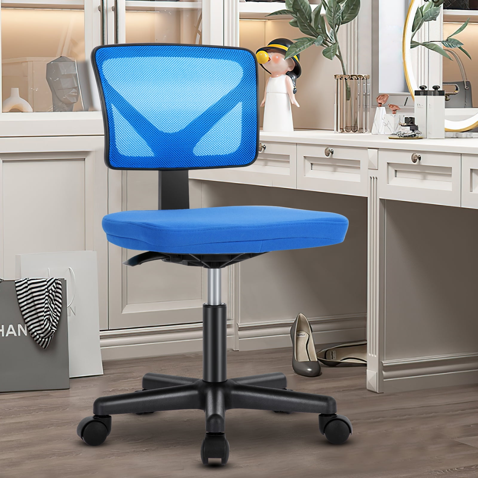 GIANNA Swivel Computer Office Mesh Desk Chair Armless Small Desk Chair ...