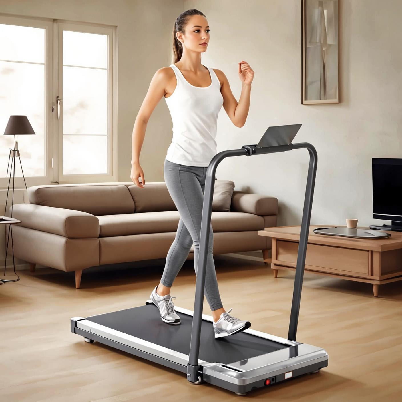 GIANNA Treadmill with LED Display – Adjustable Speed, 1.75HP Motor, 198 ...