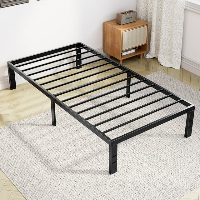 GIANNA Twin Size 14" Metal Platform Bed Frame with Under-Bed Storage ...